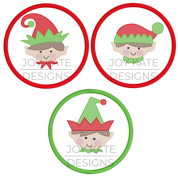 Elf Face Ornament Embroidery Design Set | Etsy