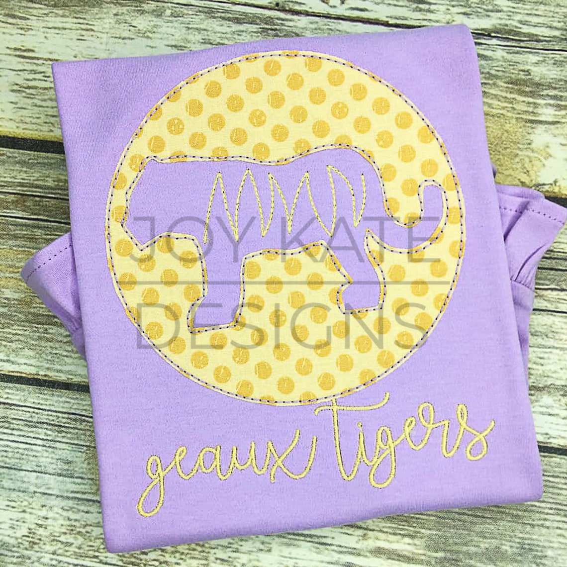 Tiger Circle Applique Design - Etsy