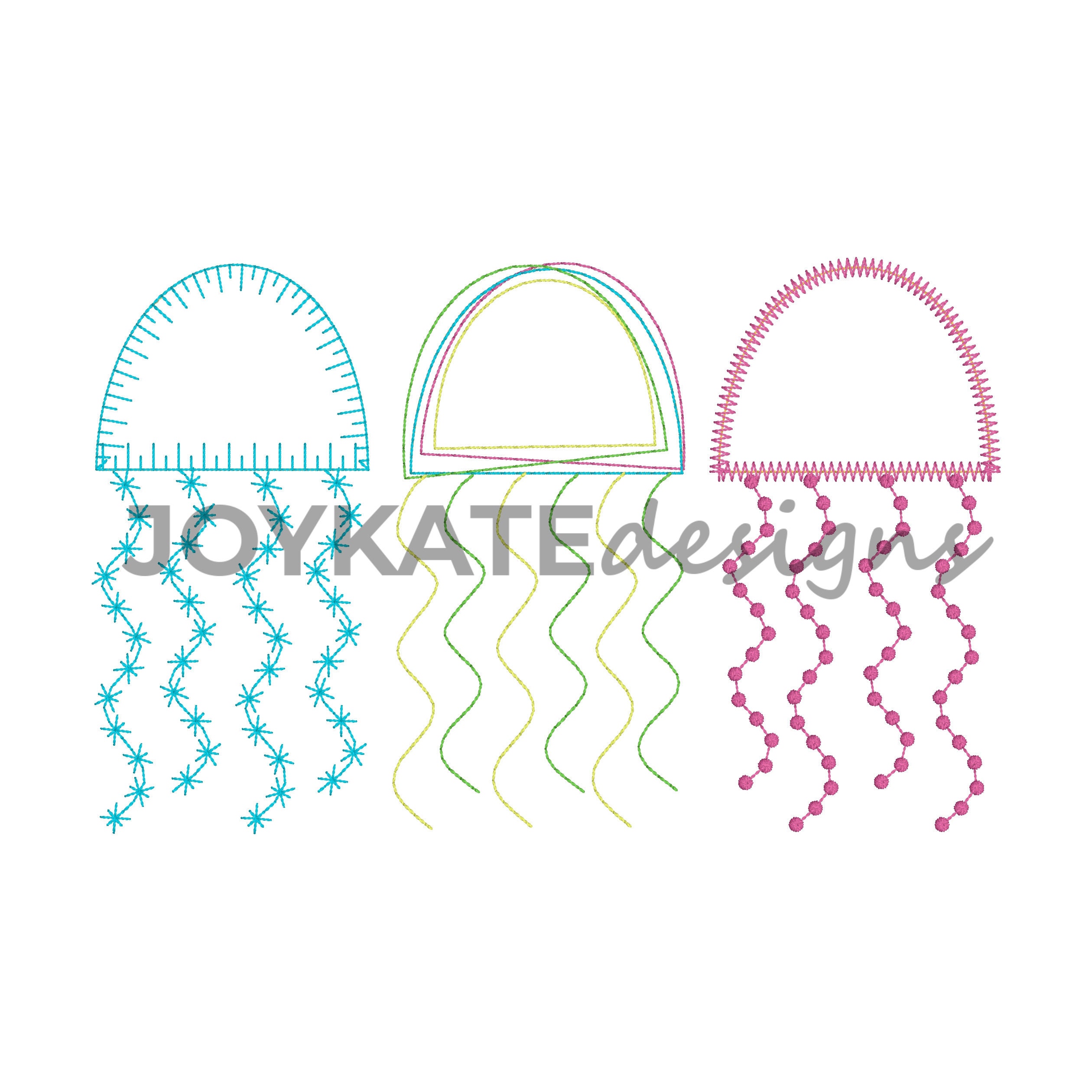 Jellyfish 5x7 Embroidery Design, Jellyfish Applique, Jellyfish ...