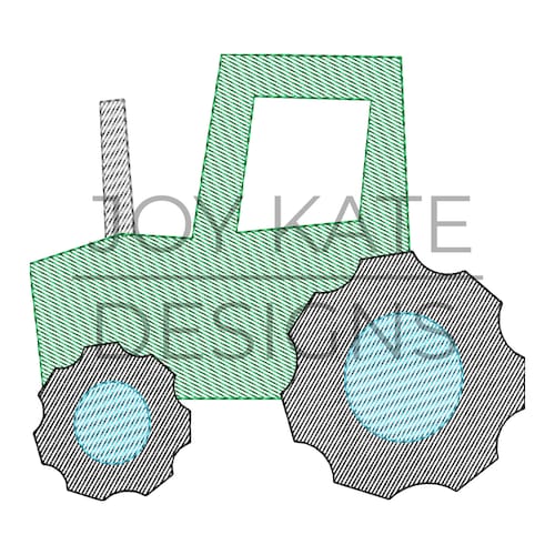 Simple Tractor Applique Embroidery Design 4x4 and 5X7 - Etsy