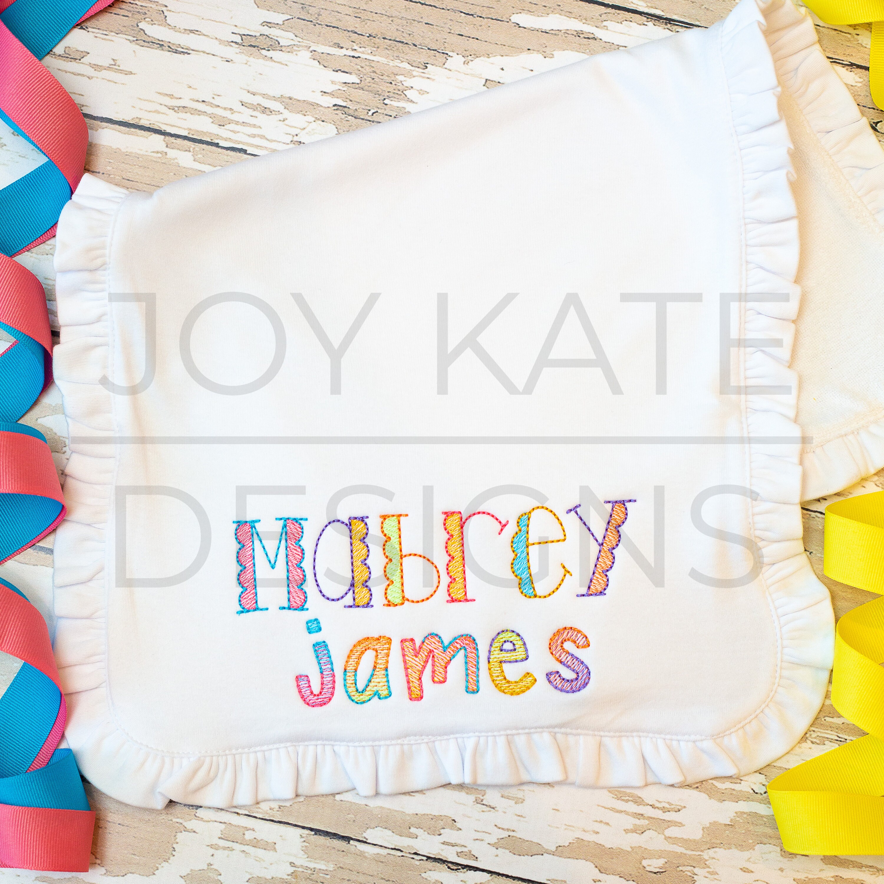 Jacob Multi-color Sketch Embroidery Font - Etsy