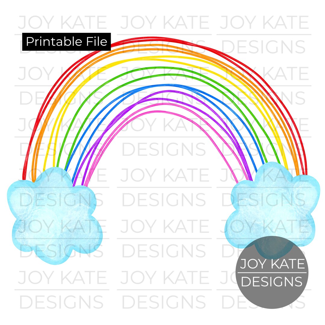 Scribble Rainbow Watercolor Printable PNG - Etsy