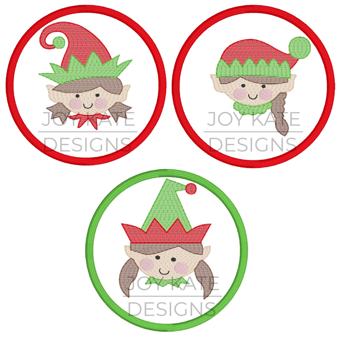 Girl Elf Face Ornament Embroidery Design Set - Etsy