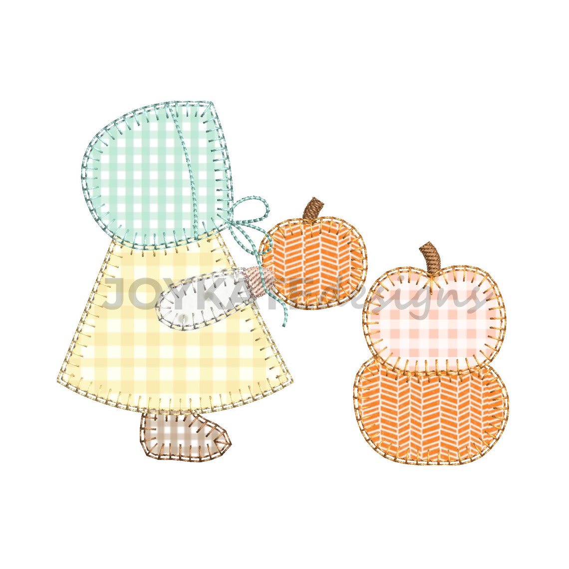 Girl Stacking Pumpkins Applique Embroidery Design - Etsy