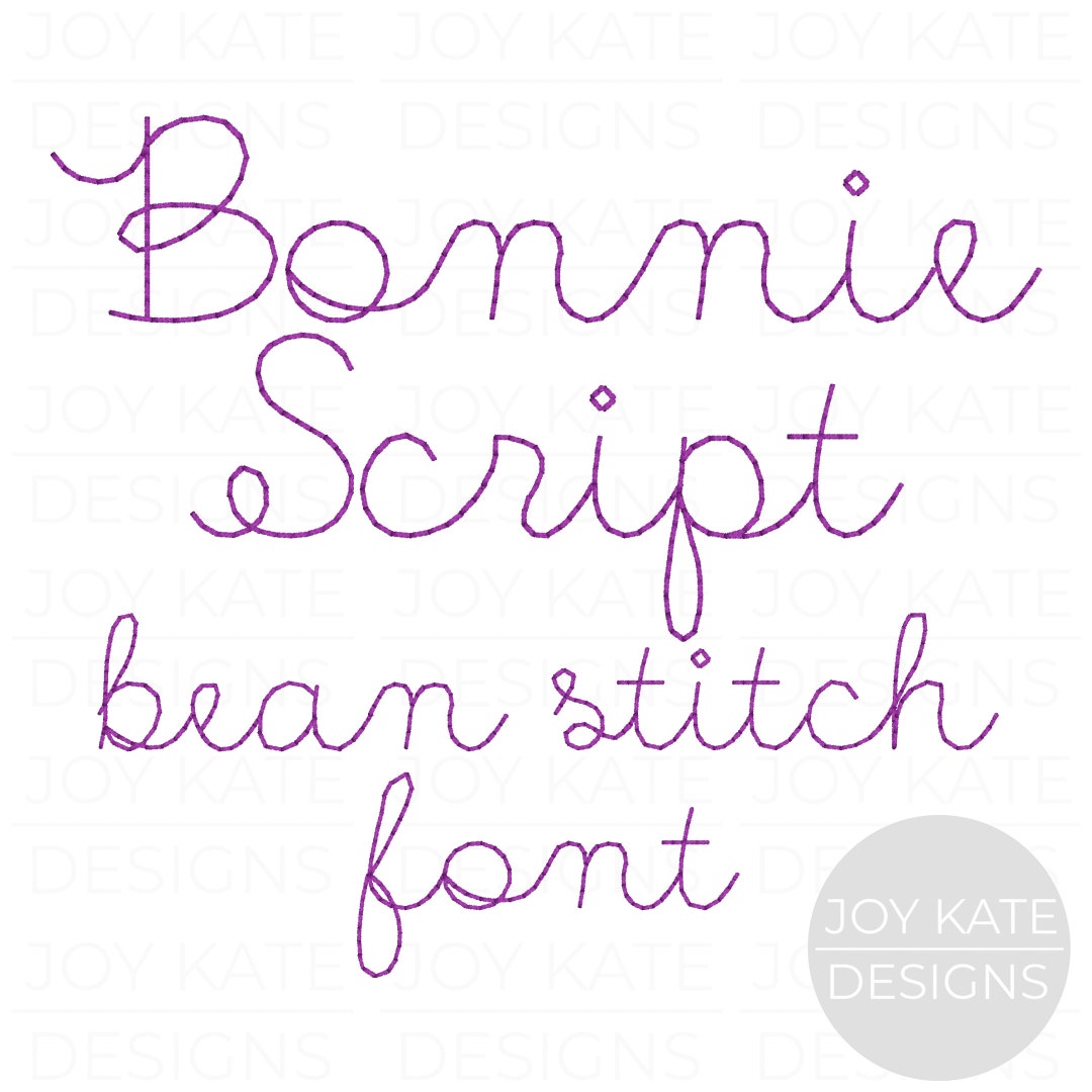 Bonnie Script Bean Stitch Embroidery Font - Etsy