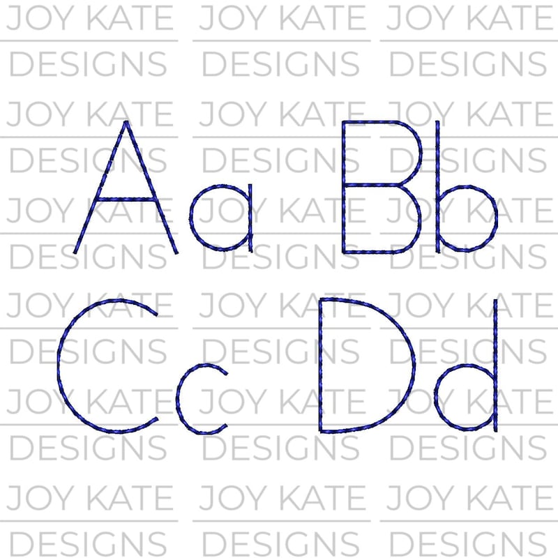 Run Stitch Fonts Block - Etsy