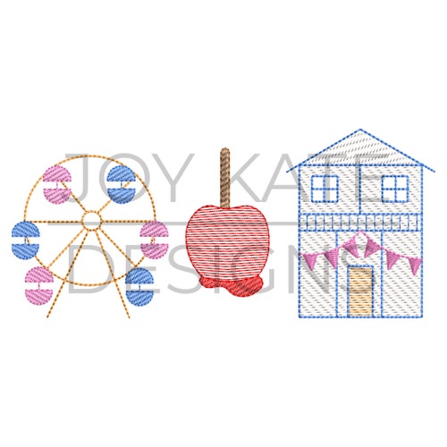 County Fair Trio Vintage Applique Embroidery Design - Etsy