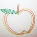 Back to School Apple in 5 Sizes, Apple Embroidery Design, Vintage ...