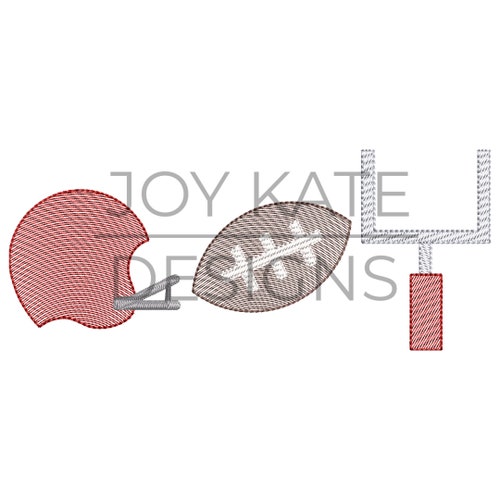 Quick Stitch Football Embroidery Digital Design File Mini 1 - Etsy