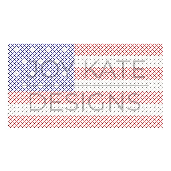 American Flag Cross Stitch Embroidery Design - Etsy