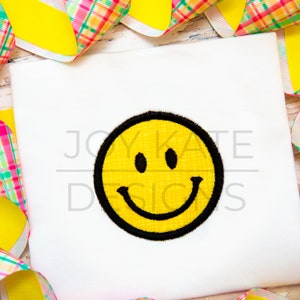 Smiley Face Mini Satin Stitch Applique Design - Etsy