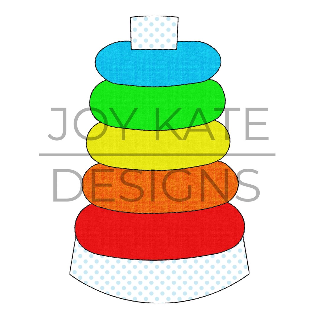 Stacking Ring Toy Applique Design - Etsy