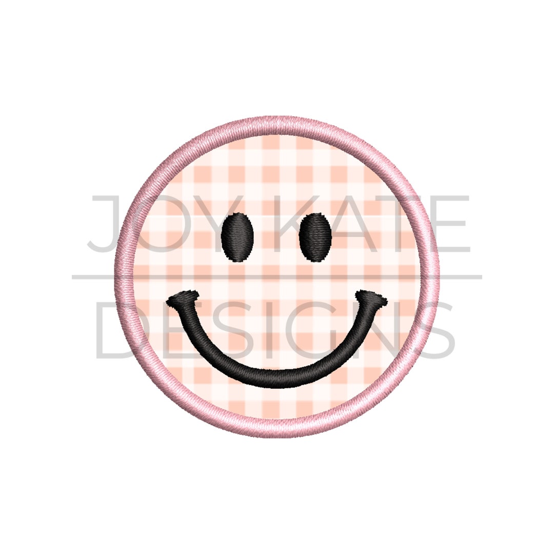 Smiley Face Mini Satin Stitch Applique Design - Etsy