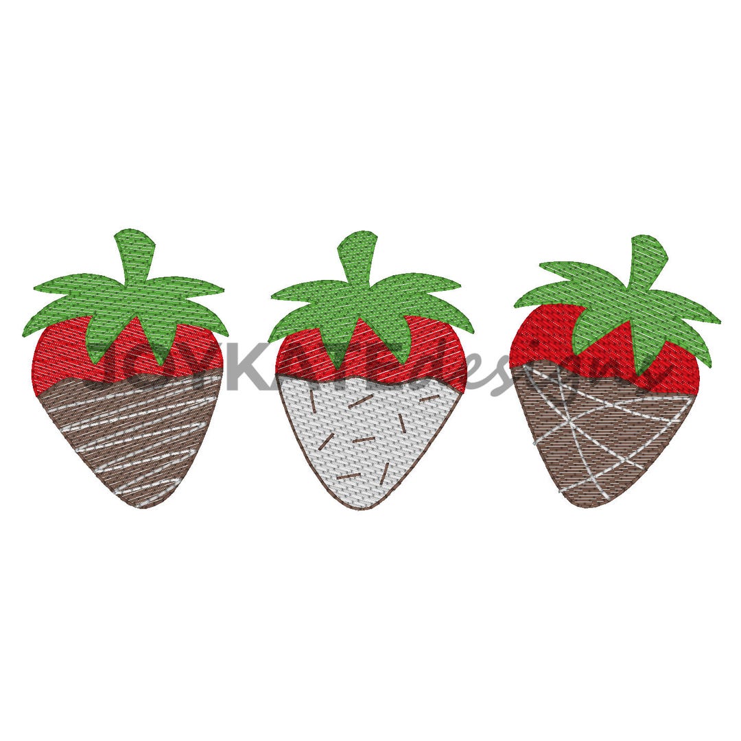 Chocolate Covered Strawberries Vintage Stitch Trio Embroidery Design ...