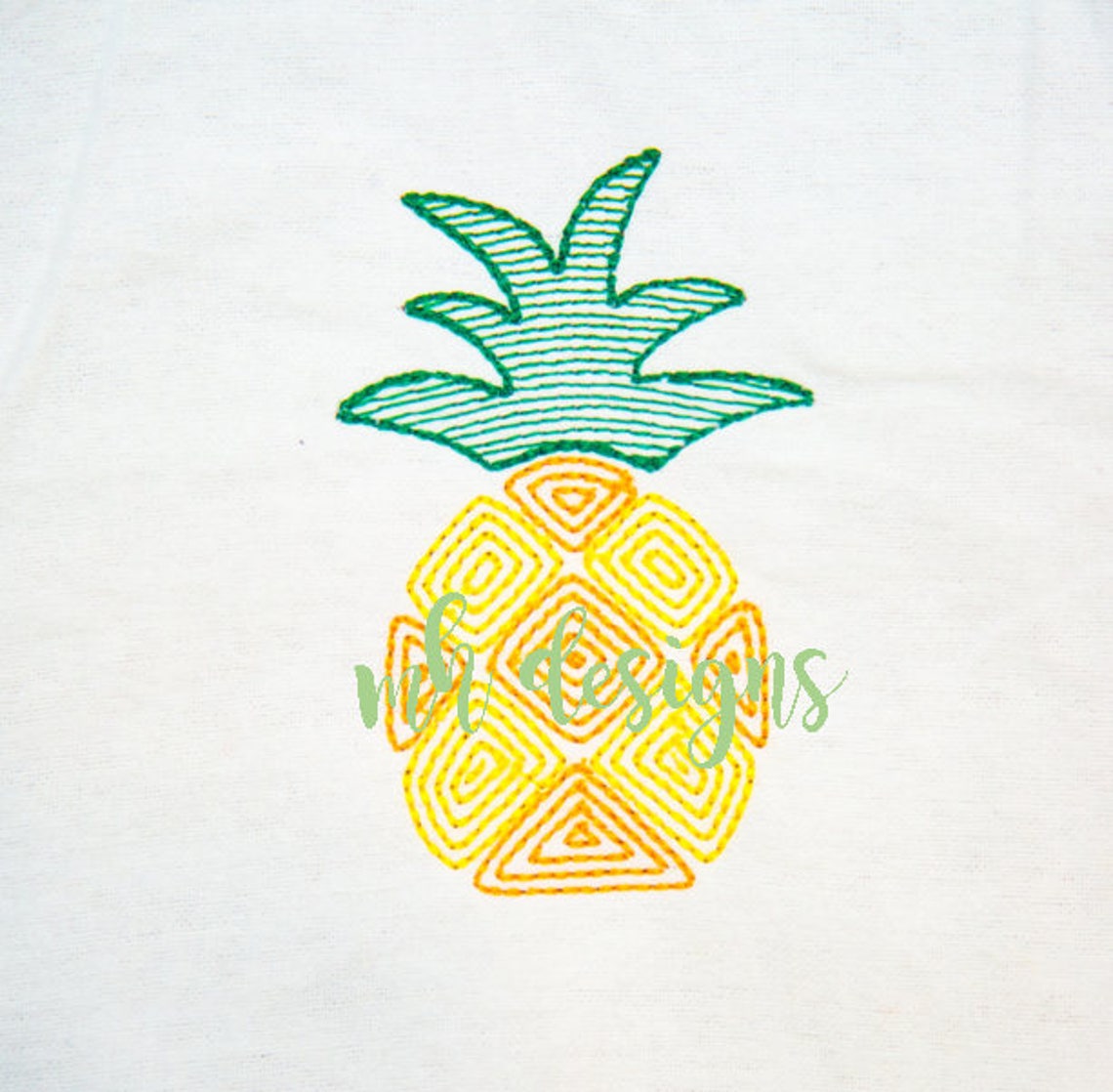 Pineapple 5x7 and 4x4 Embroidery Design Pineapple Embroidery - Etsy