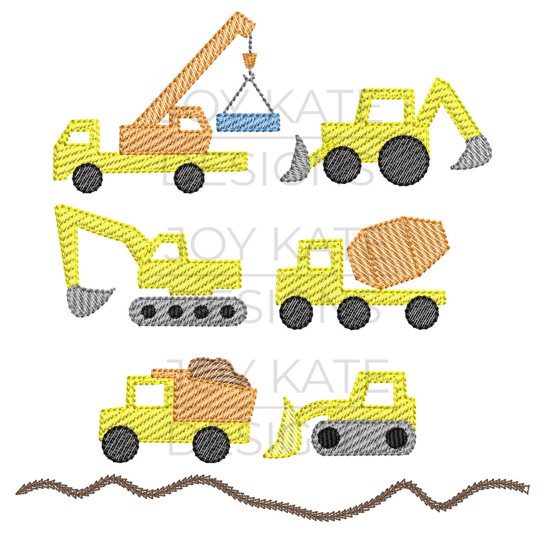 Build Your Own Construction Vehicles Set Embroidery Design - Etsy