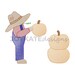 Farmer Boy Stacking Pumpkins Sketch Embroidery Design | Etsy