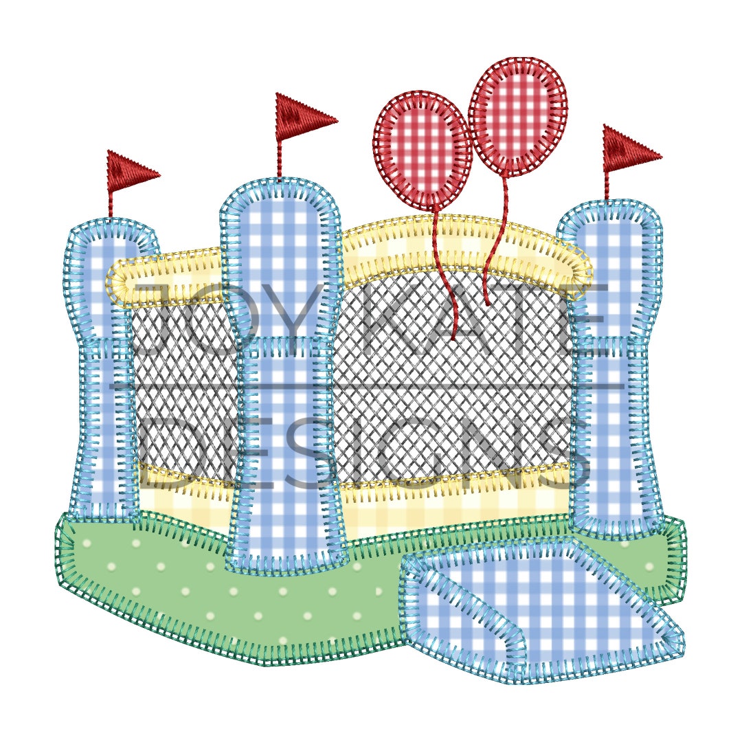 Bounce House Party Blanket Stitch Applique Design - Etsy