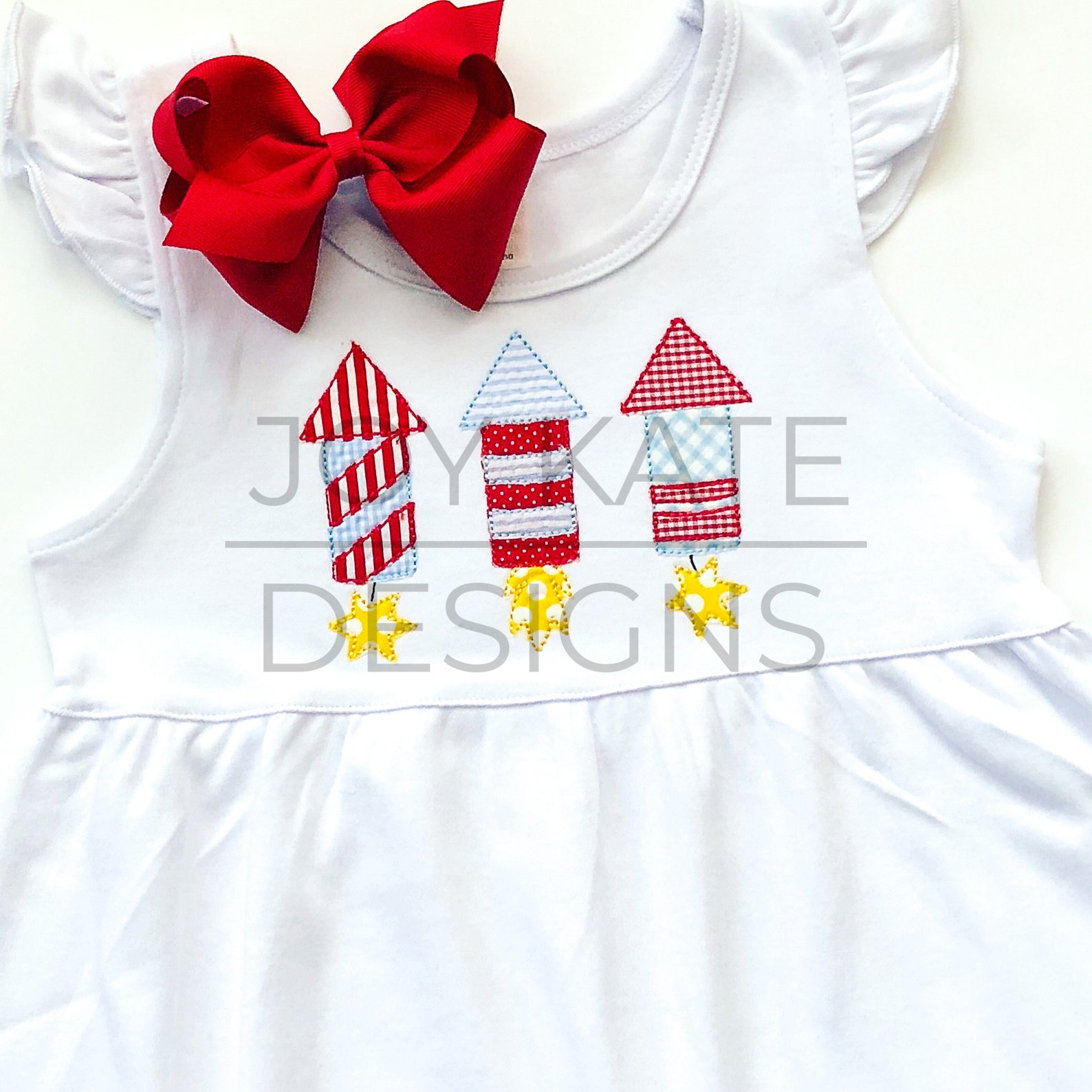 Firecracker Trio Bean Stitch Applique Design - Etsy