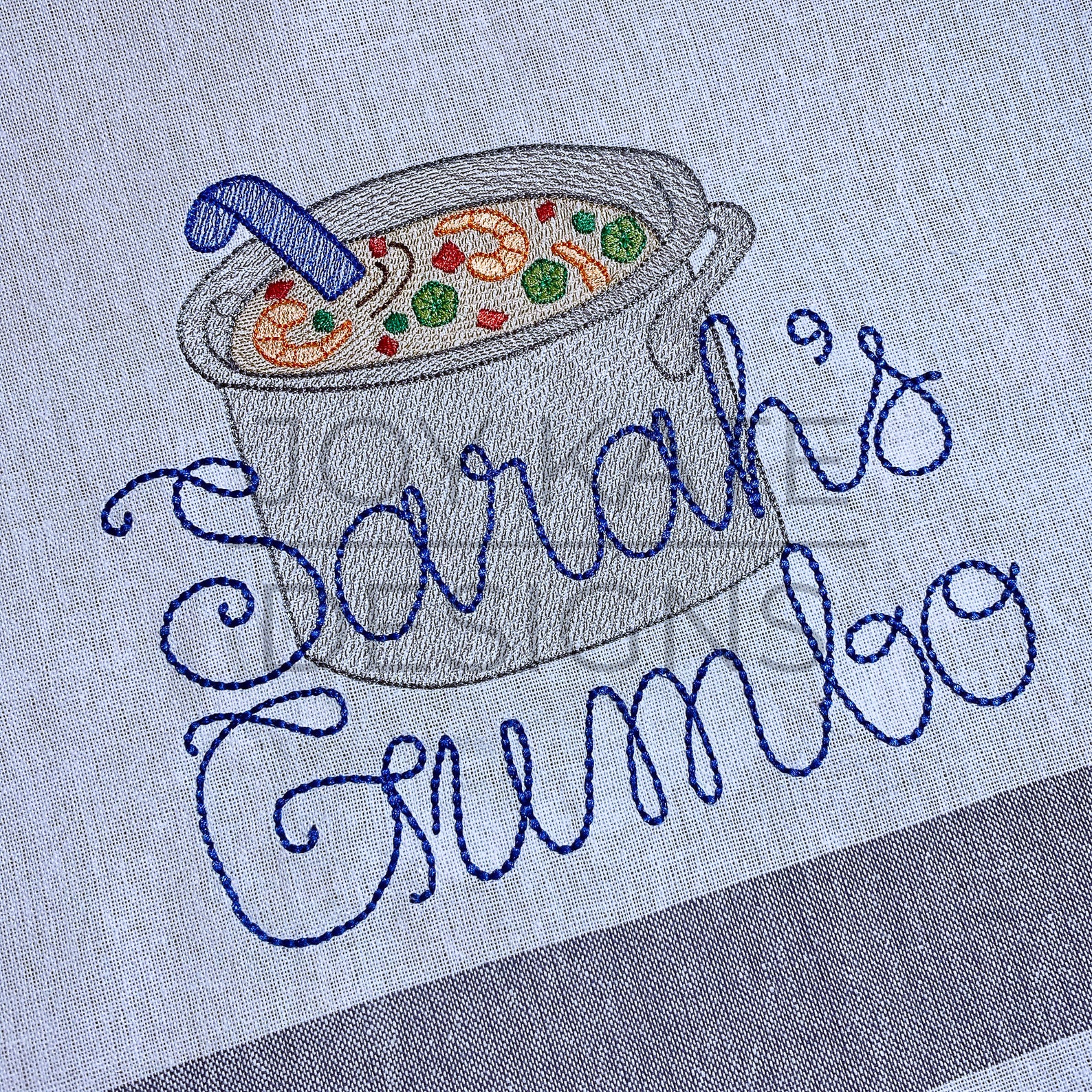 Pot of Gumbo Sketch Fill Embroidery Design - Etsy