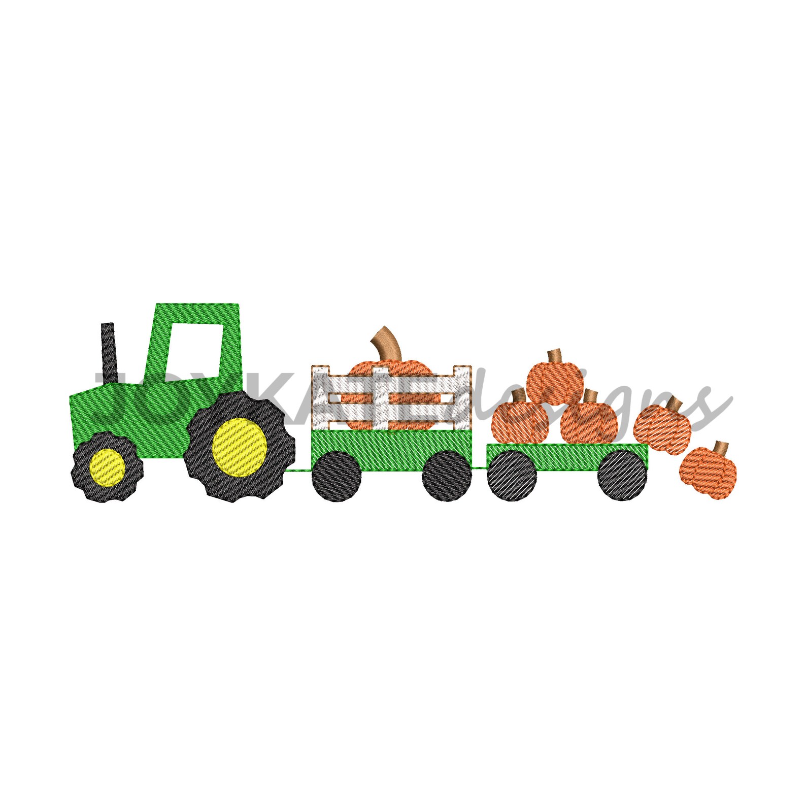 Pumpkin Farm Tractor Embroidery Design - Etsy