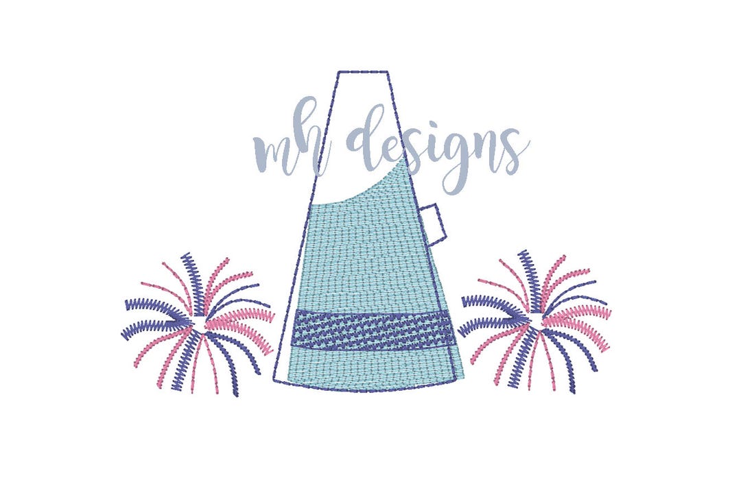 Cheerleader Embroidery Design (4 Sizes), Vintage Stitch Sketch ...
