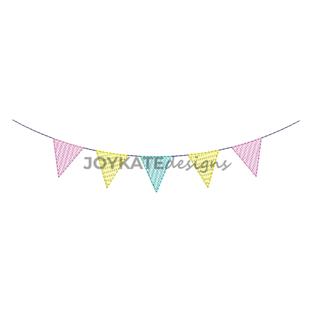 Light Fill Bunting Pennant Banner Embroidery Design - Etsy