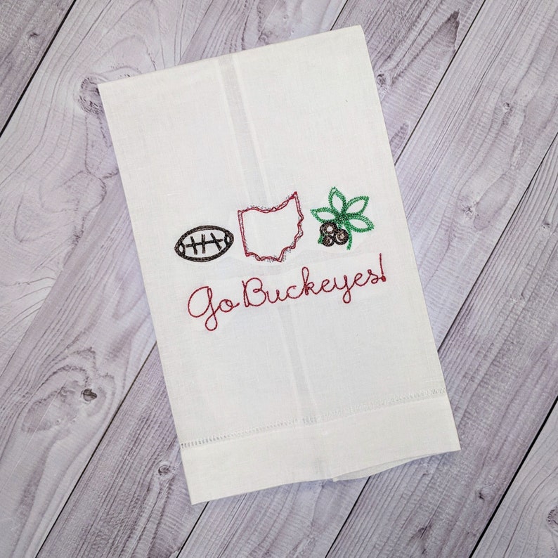 Ohio Scribble Football Trio Vintage Embroidery Design - Etsy