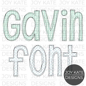 The Gavin Scribble Stitch Applique Font - Etsy