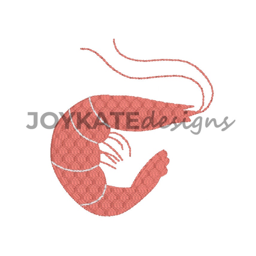 Mini Fill Stitch Shrimp Embroidery Design. Mini Filled Stitch Shrimp ...