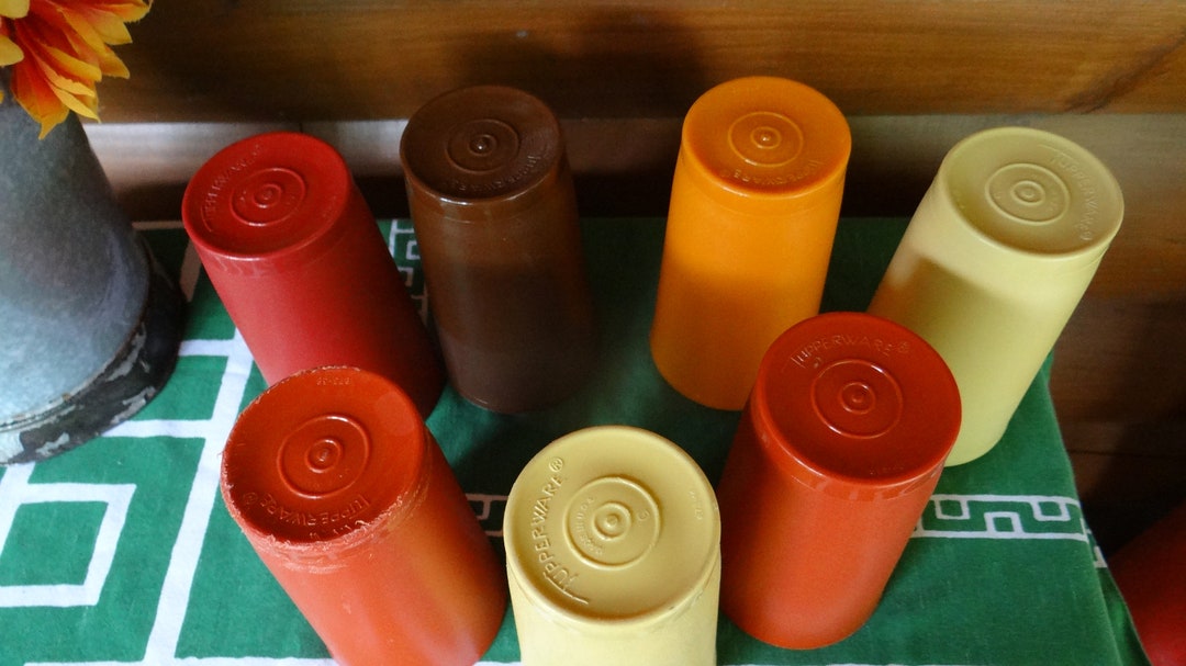 Group of 7 Vintage Fall Colors Tupperware Cups - Good Overall Condition ...