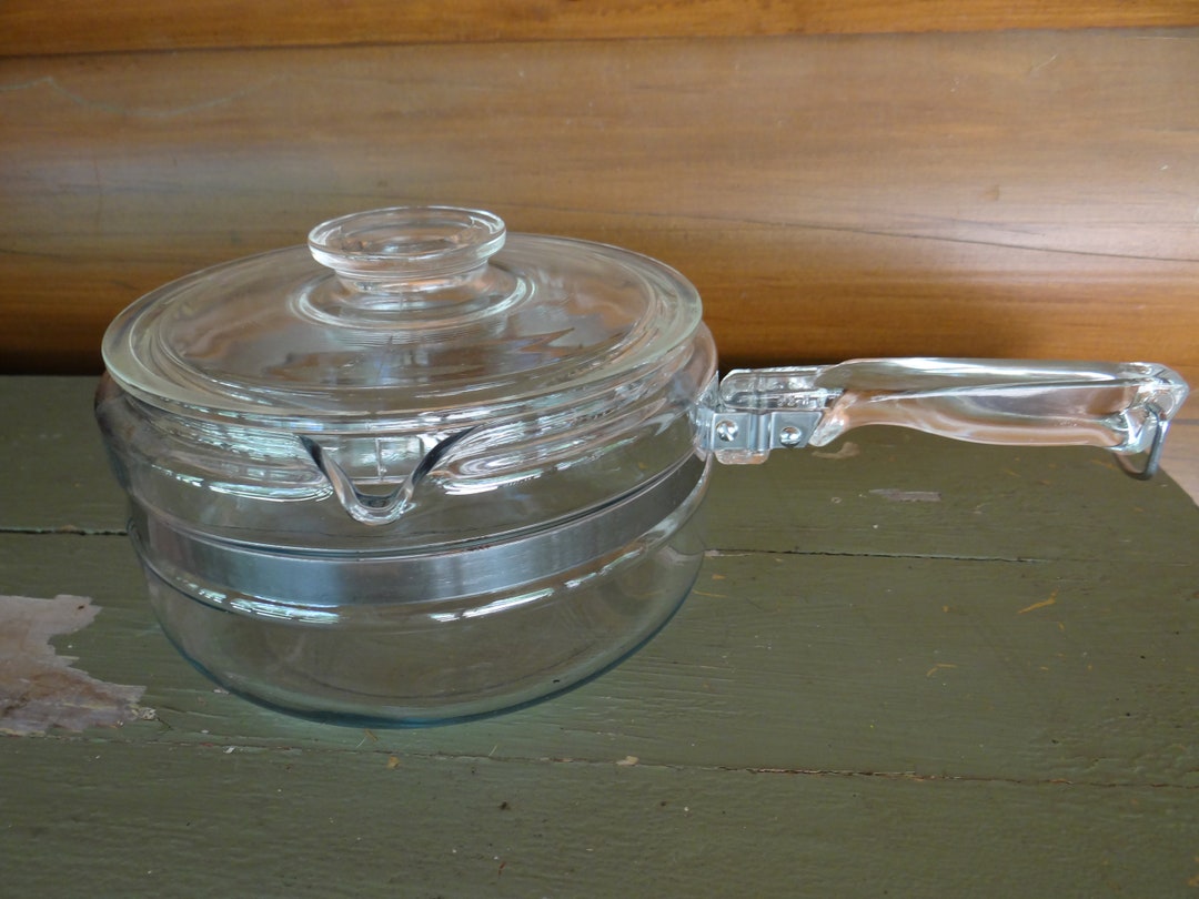 Vintage Flameware Clear Saucepan With Lid 1 1/2 Qt Excellent Condition ...