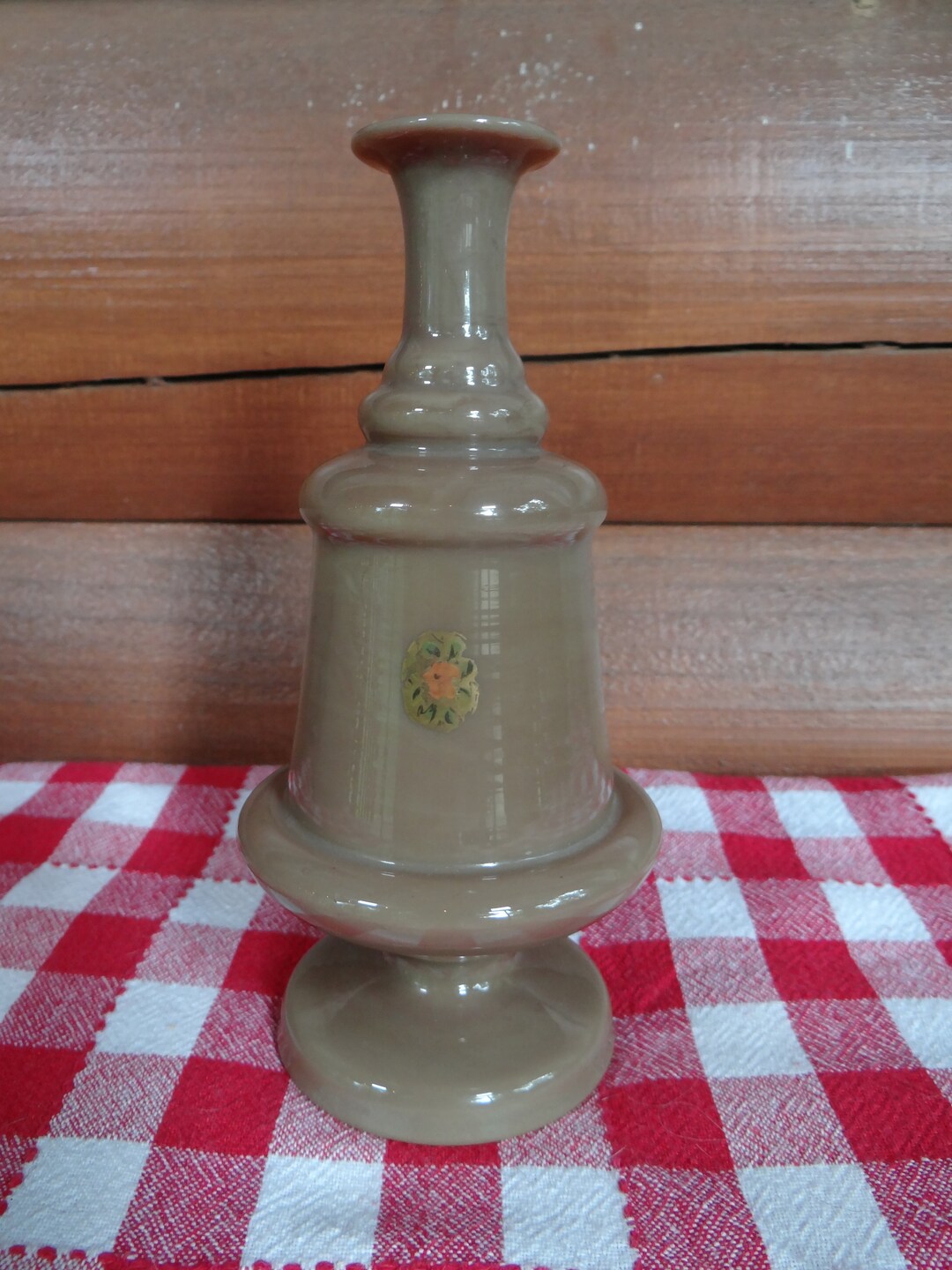 Antique Bristol Victorian Glass Vase With Small Floral Hand Painting - Etsy