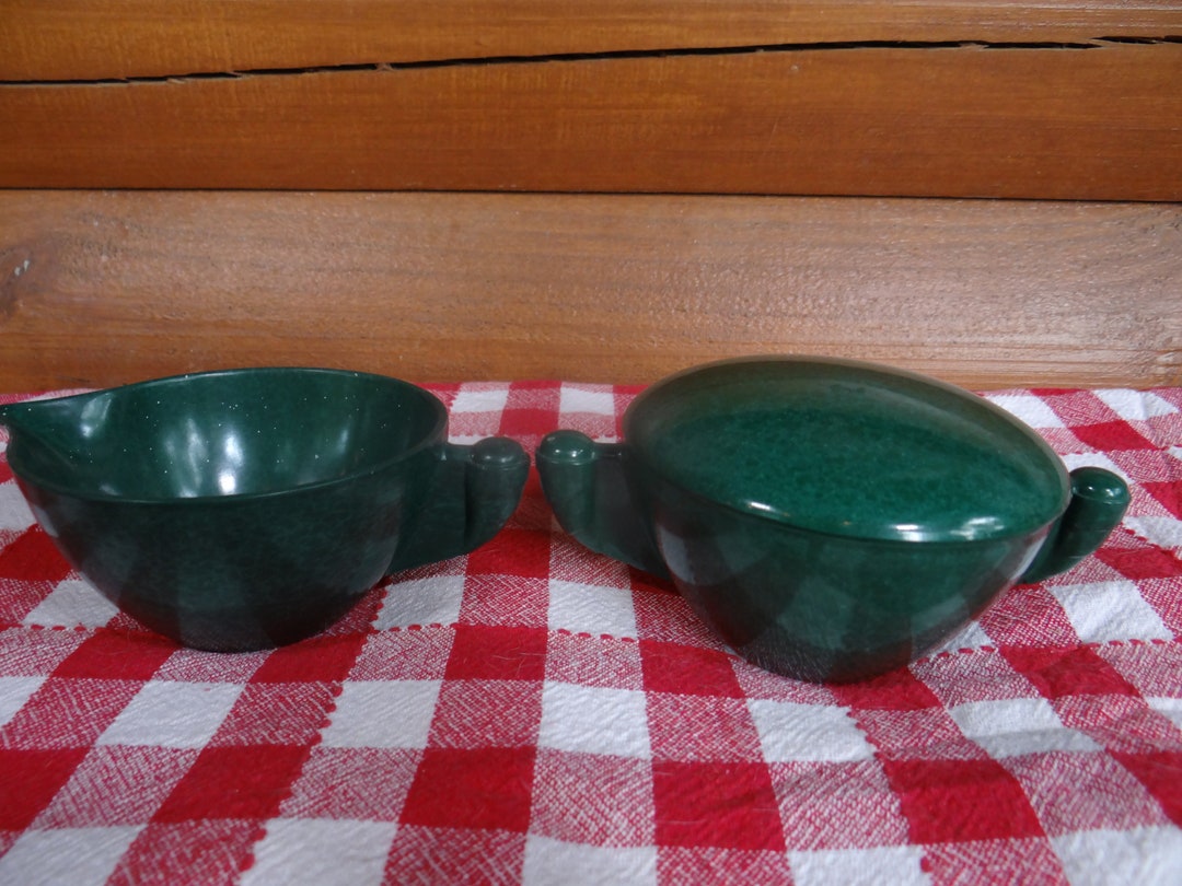 Vintage Melmac Colorflyte by Branchell Cream and Sugar Set - Dark Teal ...