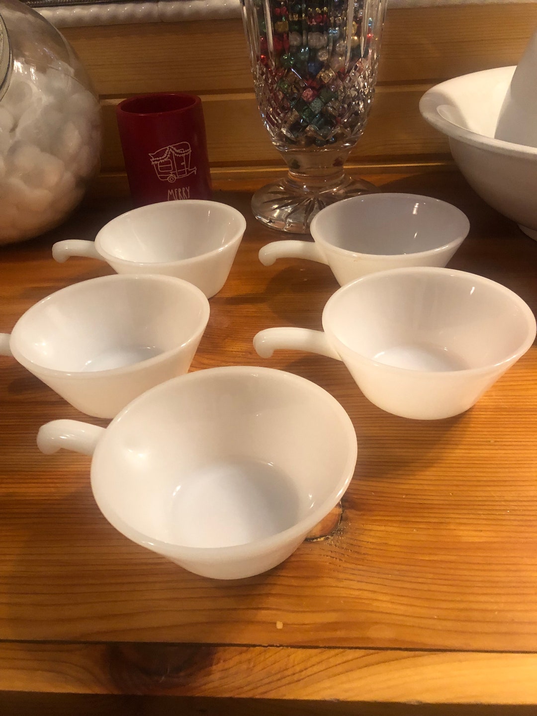 Vintage Set of White Fire King Soup or Cereal Bowls With Handles. - Etsy