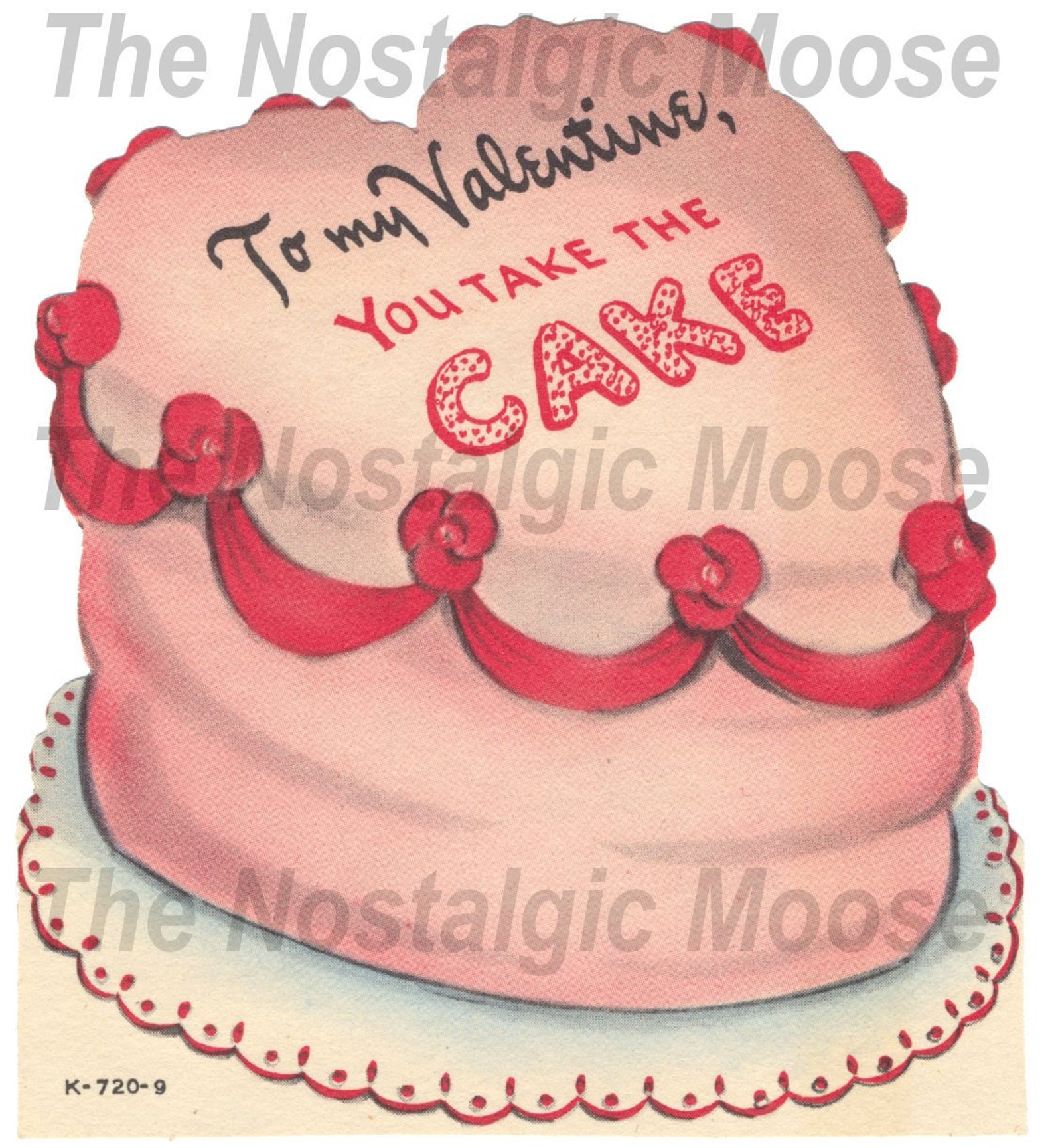 Vintage Valentine Card Cake - Digital Download Graphic Image Printable ...
