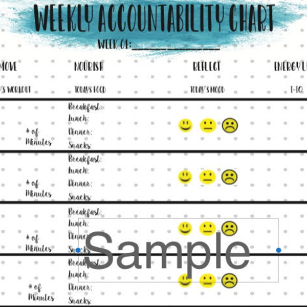 Fitness Accountability Chart - Etsy