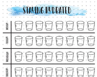 Water intake chart | Etsy