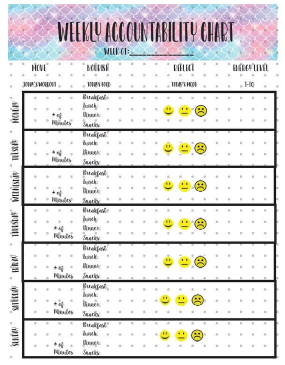 PRINTABLE Weekly Accountability Chart & Water Intake | Etsy
