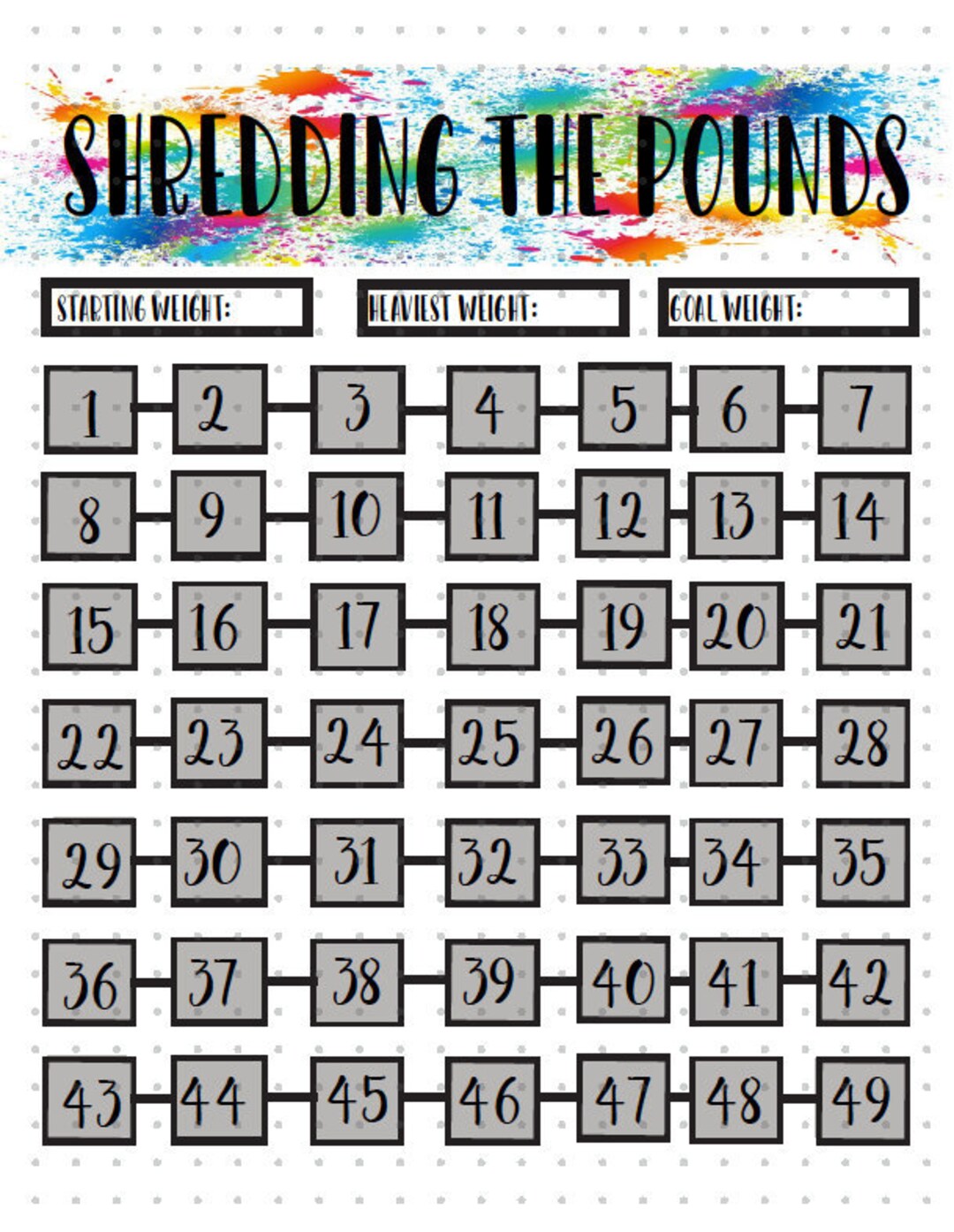 PRINTABLE Shredding the Pounds- NEON (DIGITAL) - Etsy