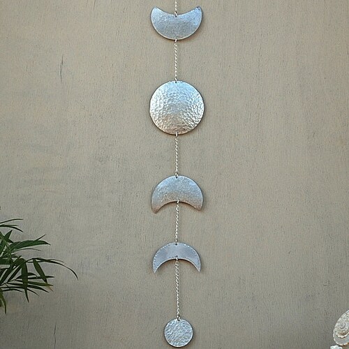 Moon Phases Wall Hanging Silver Full Moon Wall Decor Moon Wall - Etsy
