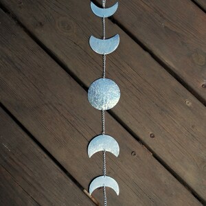 Moon Phases Wall Hanging Silver Full Moon Wall Decor Moon Wall Art Moon ...