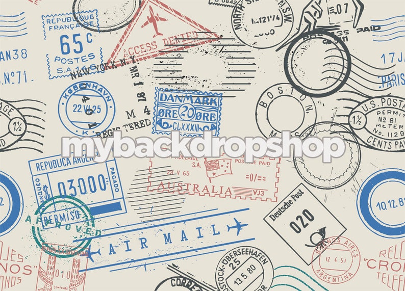 7ft X 5ft Postage Stamps Photography Backdrop Stamped Mail - Etsy
