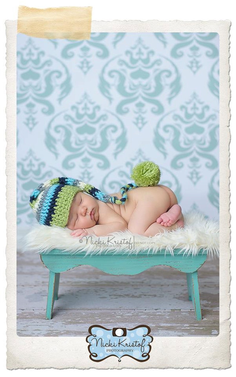 4ft x 4ft Baby Photography Backdrop Blue Damask Backdrop | Etsy