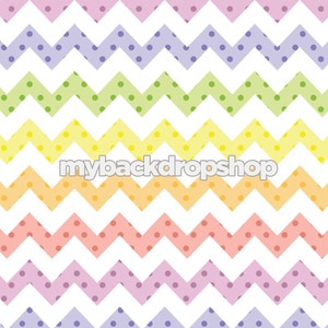 6ft X 6ft Pastel Polka Dot Chevron Photography Backdrop Vinyl Exclusive ...