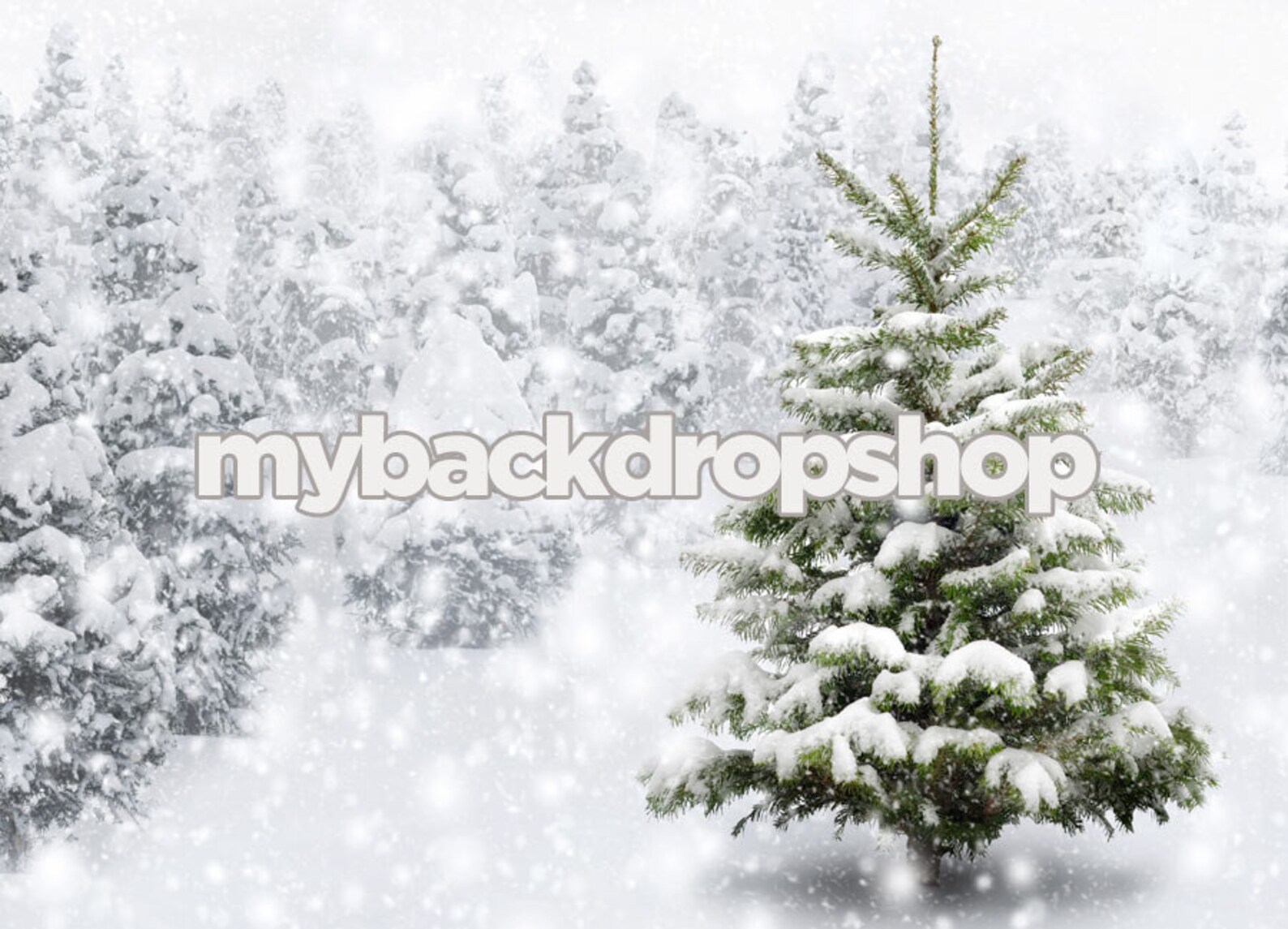 7ft X 5ft Christmas Tree Backdrop Snow Trees Backdrop - Etsy