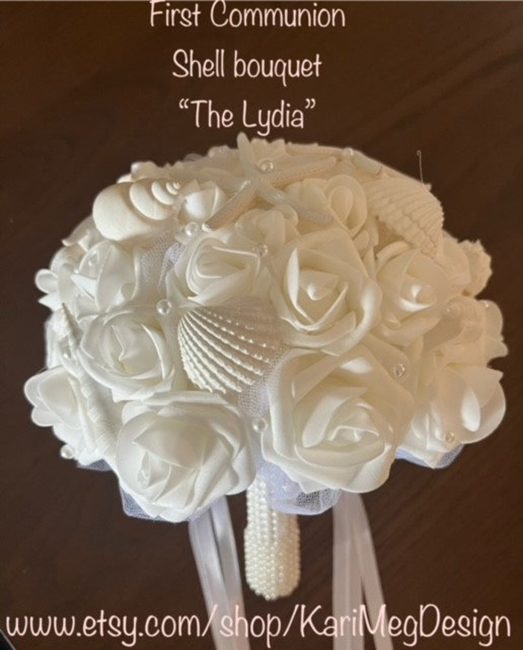 Seashell Bouquet 9 Inch Quince Bouquet, Bride Bouquet, Starfish Bouquet ...