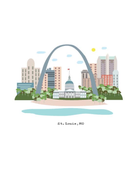 St Louis Missouri /st Louis Art Print/ St Louis Map/ St Louis - Etsy
