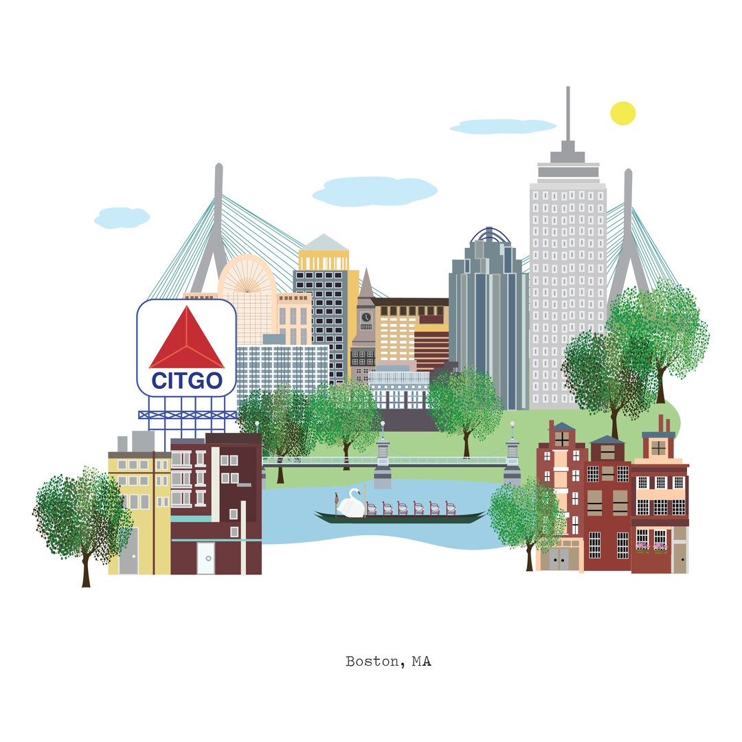 Big Boston/ Boston Skyline Wall Art/ Boston Skyline Poster/ Boston Home ...