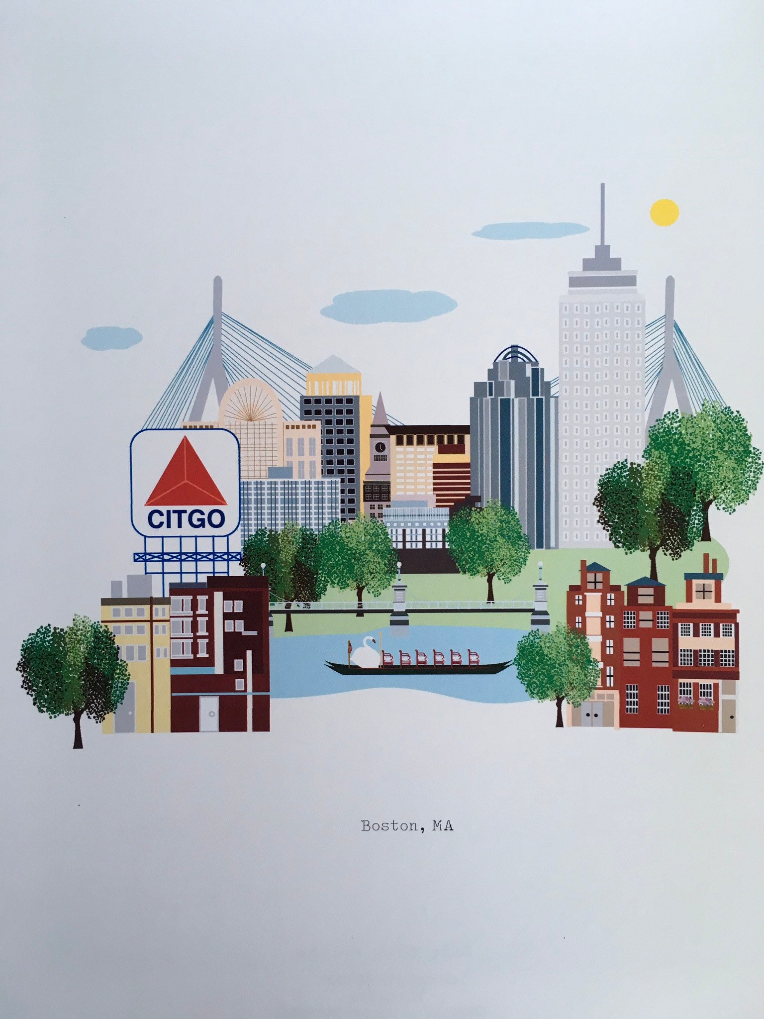 Big Boston/ Boston Skyline Wall Art/ Boston Skyline Poster/ Boston Home ...